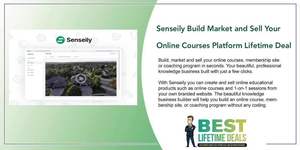 Senseily Build Market and Sell Your Online Courses Platform Lifetime Deal