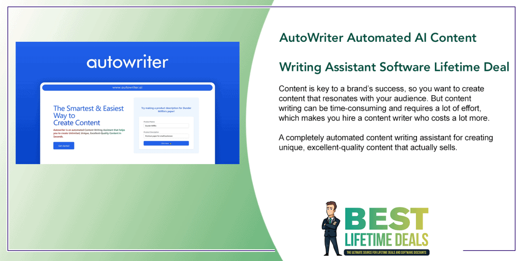 AutoWriter Automated AI Content Writing Software Lifetime Deal