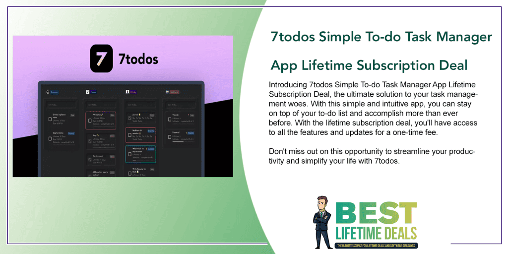 7todos Simple To-do Task Manager App Lifetime Subscription Deal