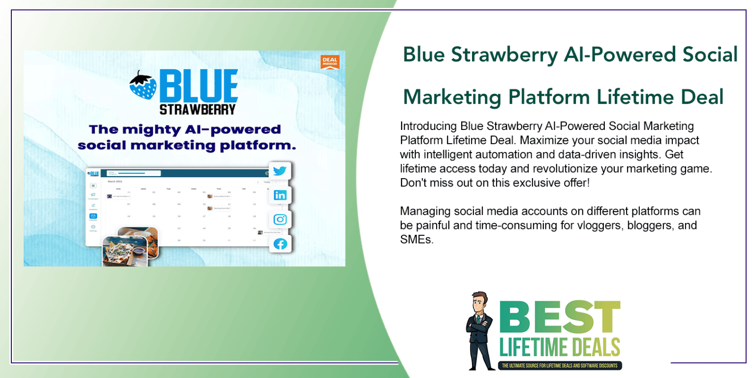 Blue Strawberry AI-Powered Social Marketing Platform Lifetime Deal