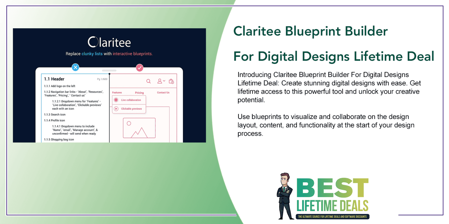 Claritee Blueprint Builder For Digital Designs Lifetime Deal