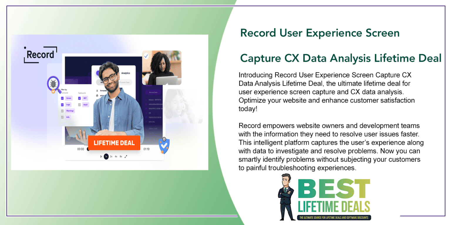 Record User Experience Screen Capture CX Data Analysis Lifetime Deal
