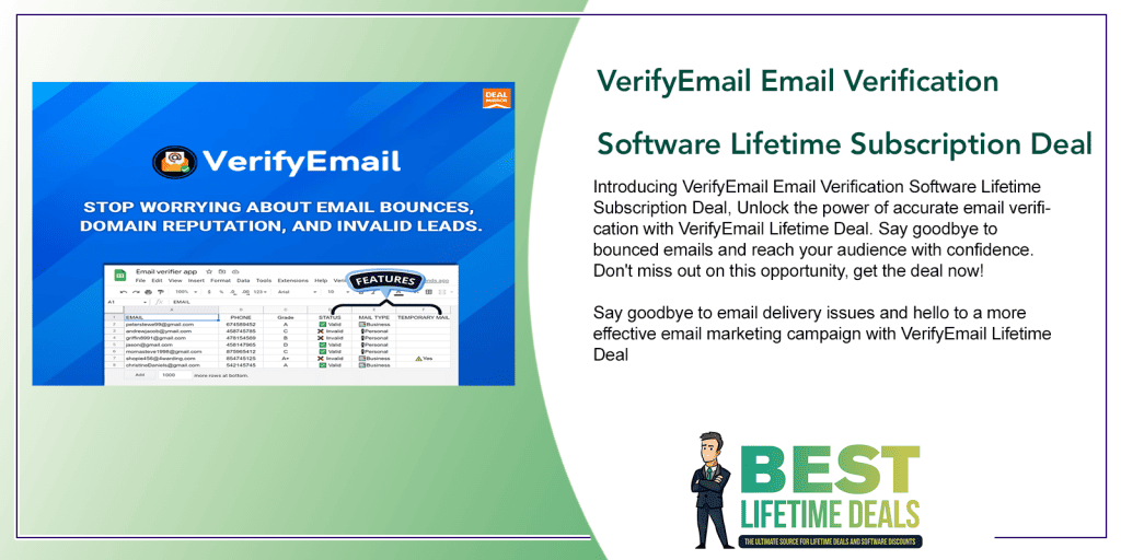 VerifyEmail Email Verification Software Lifetime Subscription Deal