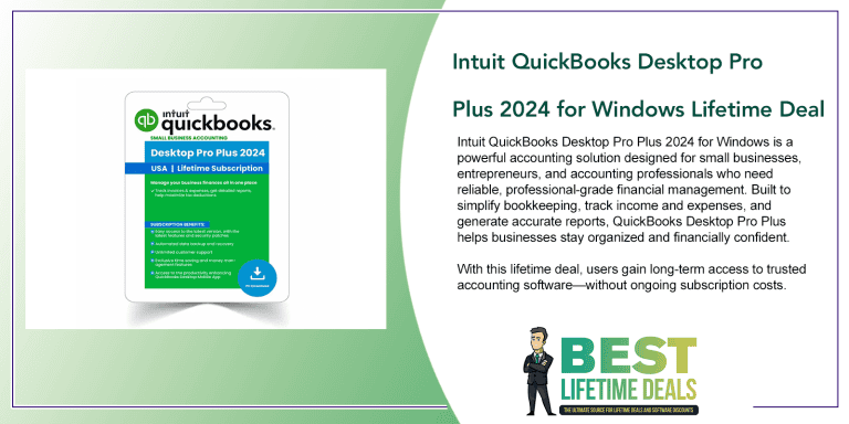Intuit QuickBooks Desktop Pro Plus 2024 for Windows Lifetime Deal
